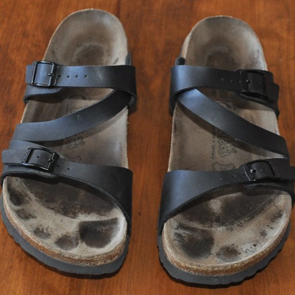 Birkenstock | Shoes | Birkenstock Salina Milano Black Strappy Slip On Sandal Slide 26 L9 M7 ...